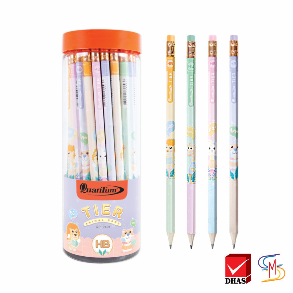 Quantum Pencil Fancy Black HB Model QP9401 Tear (Cylinder) 50 Bars ...