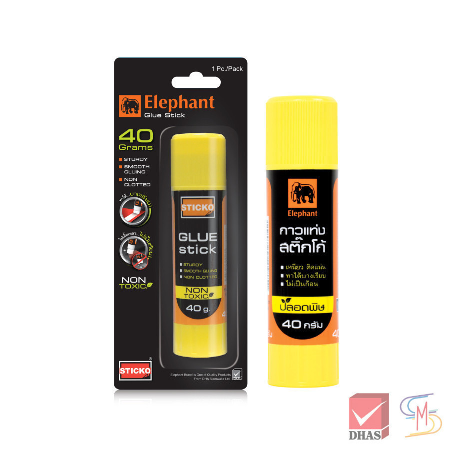 Elephant Brand Adhesive Glue Stick STICKO 40 G. Glister Amount 1 ...