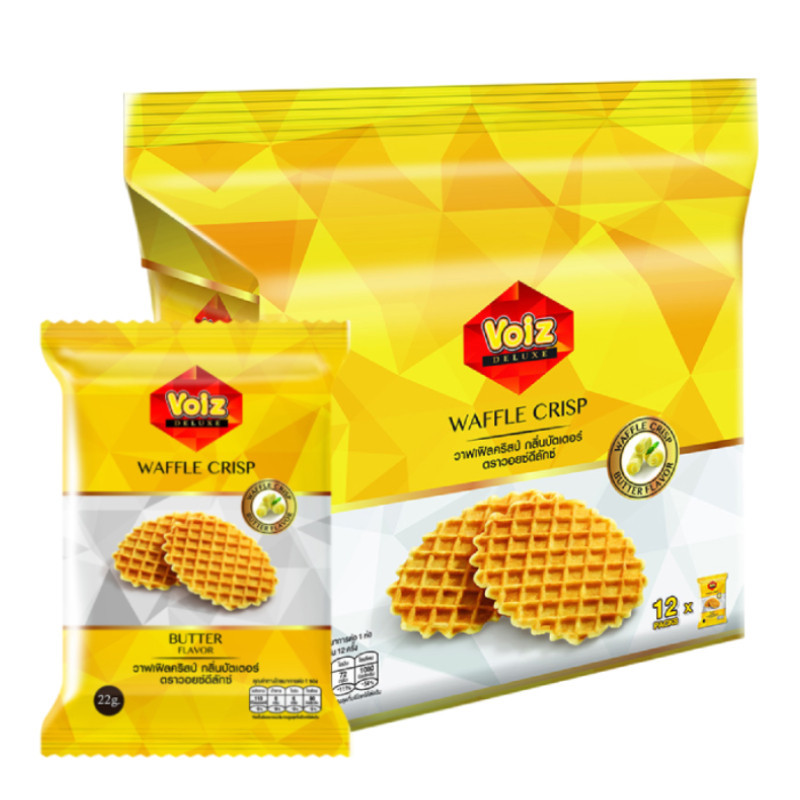 Voices Waffle Crisp Butter 22 g. Pack Of 12 VOIZ 22 g packs 12 | Shopee ...