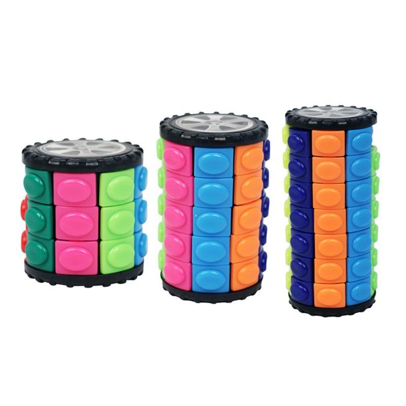 3D Puzzles Decompression Magic Cubes DIY Cylinder Puzzle Rotate and ...