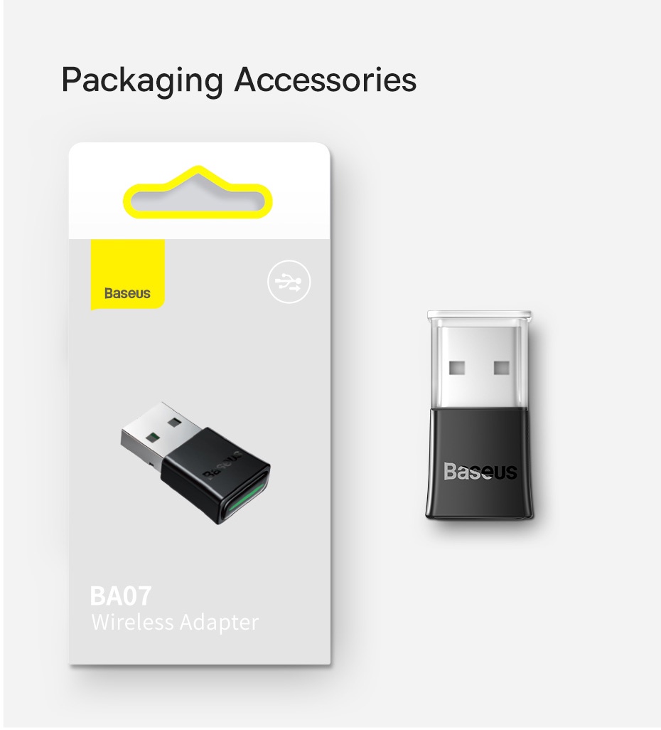 Baseus BA07 USB Bluetooth Adapter Bluetooth 5.3 For PC Laptop Wireless ...