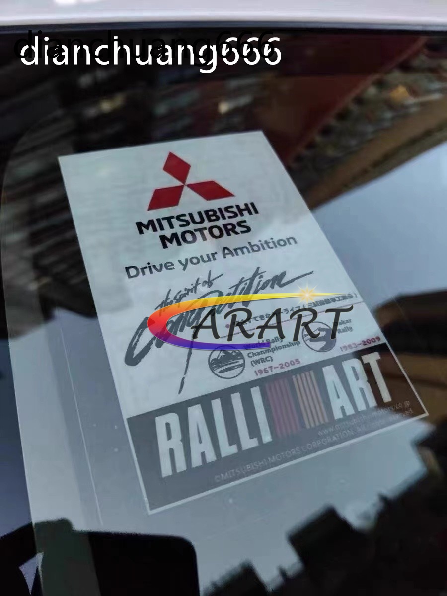 Ralliart Automobile Front and rear windshield Electrostatic Stickers ...