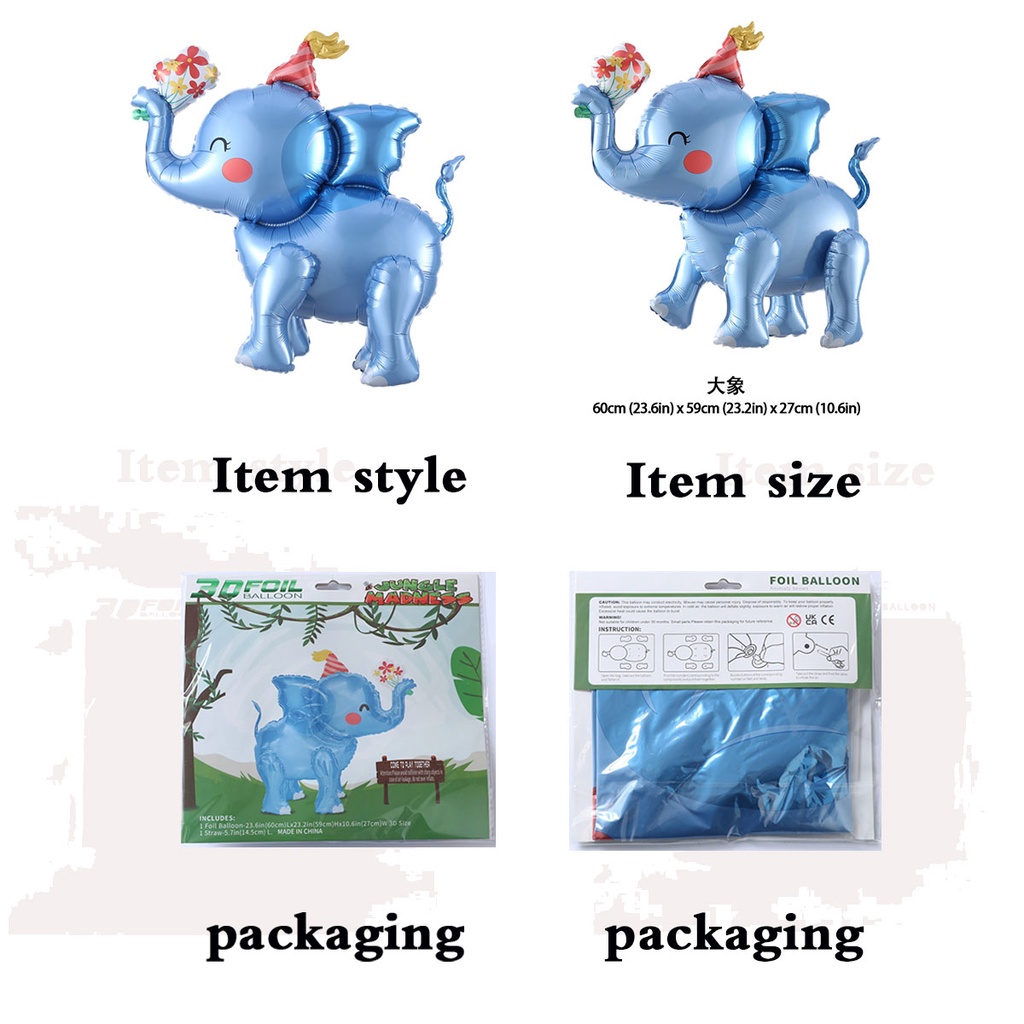 Assemble Elephant Balloon Zoo Forest Party Decorative Balloon | Shopee ...