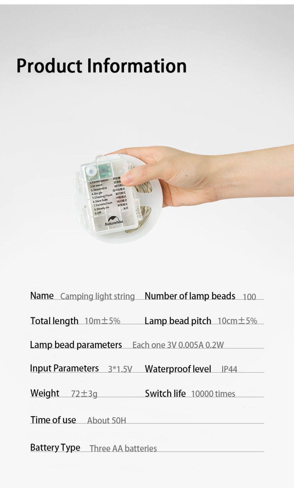 Naturehike Outdoor Camping String Lamp Portable Light Hanger ...