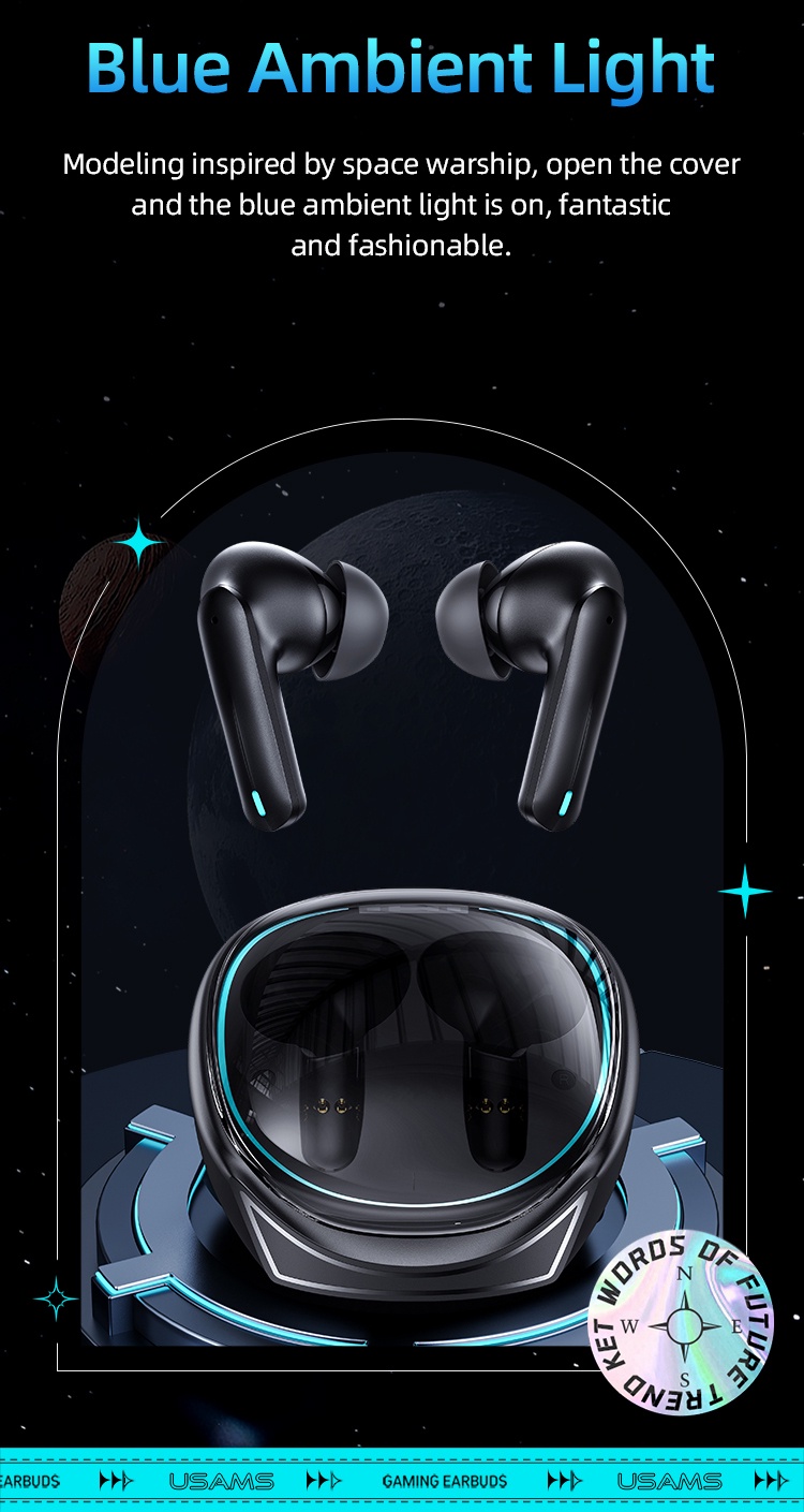 Usams Tws Gaming Earbuds Aac Sbc Hifi Stereo Dual Mic Enc Wireless ...