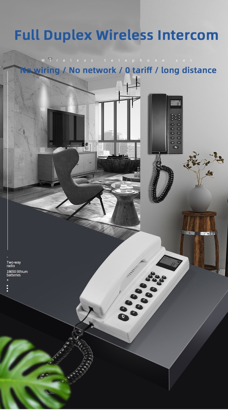 LCD display Telephone Intercom, 433Mhz Wireless Intercom System Calling ...