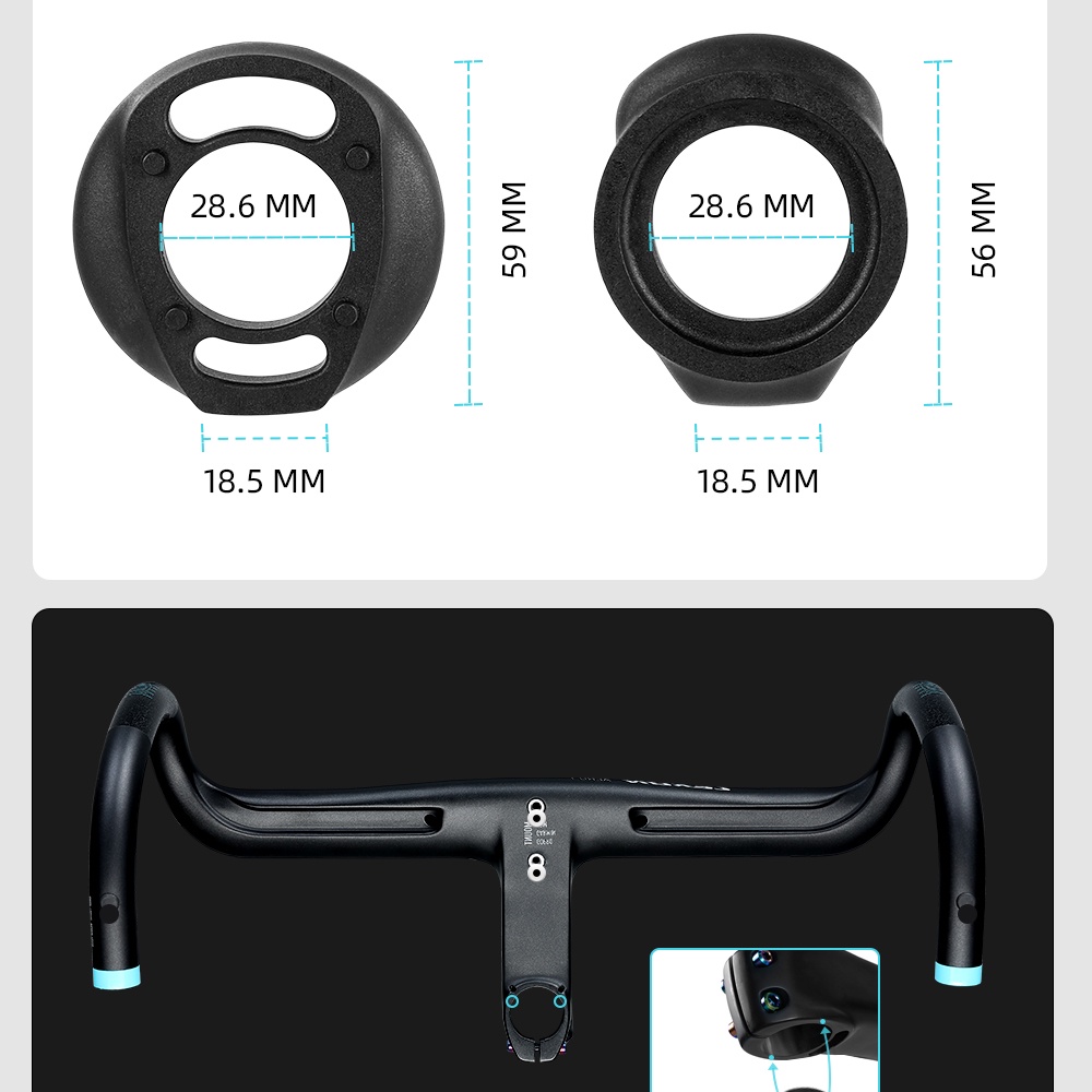 Aerodynamic Bicycle Handlebar Spacer Road MTB bike intergrated Aero ...