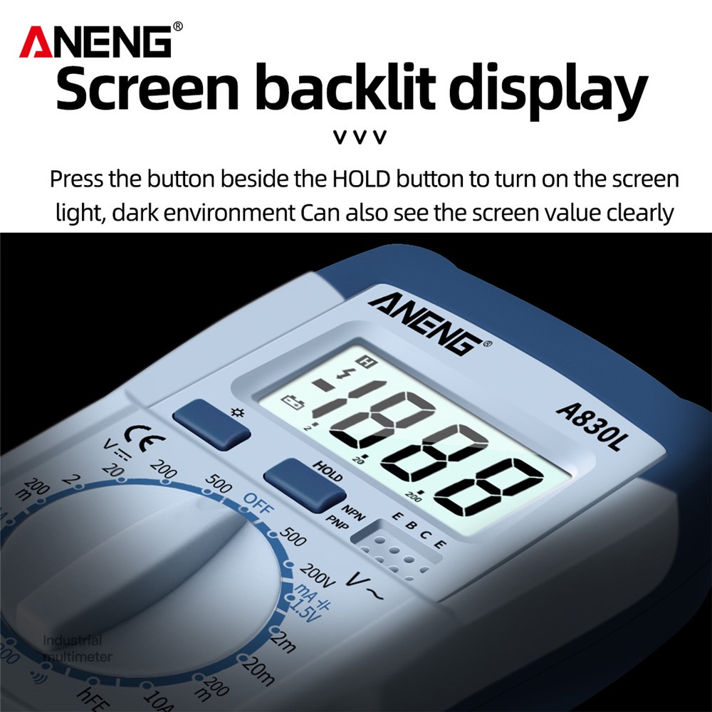 Aneng A830L Profesional Electric Smart Digital Multimeter 1999 Counts ...