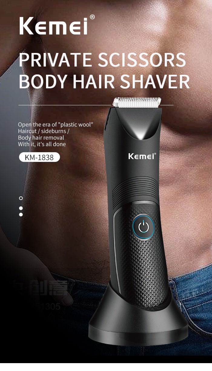 Kemei KM-1838 Usb Base Washable Men Body Shaver Groin Beard Trimmer Haircutting Multifunction ...