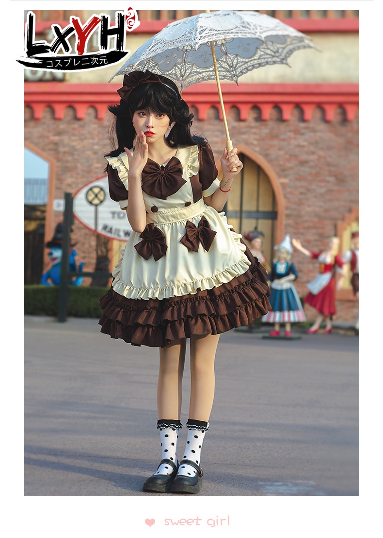 [LXYH- COSER KING] Japanese cafe maid dress maid dress Lolita dress ...