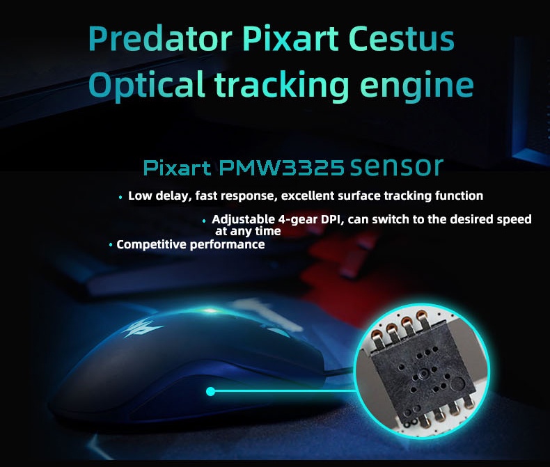 Acer predator Cestus 320 game mouse RGB lighting programmable button ...