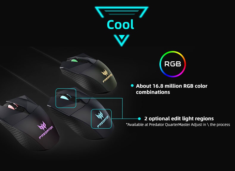 Acer predator Cestus 300 game mouse RGB lighting programmable button ...