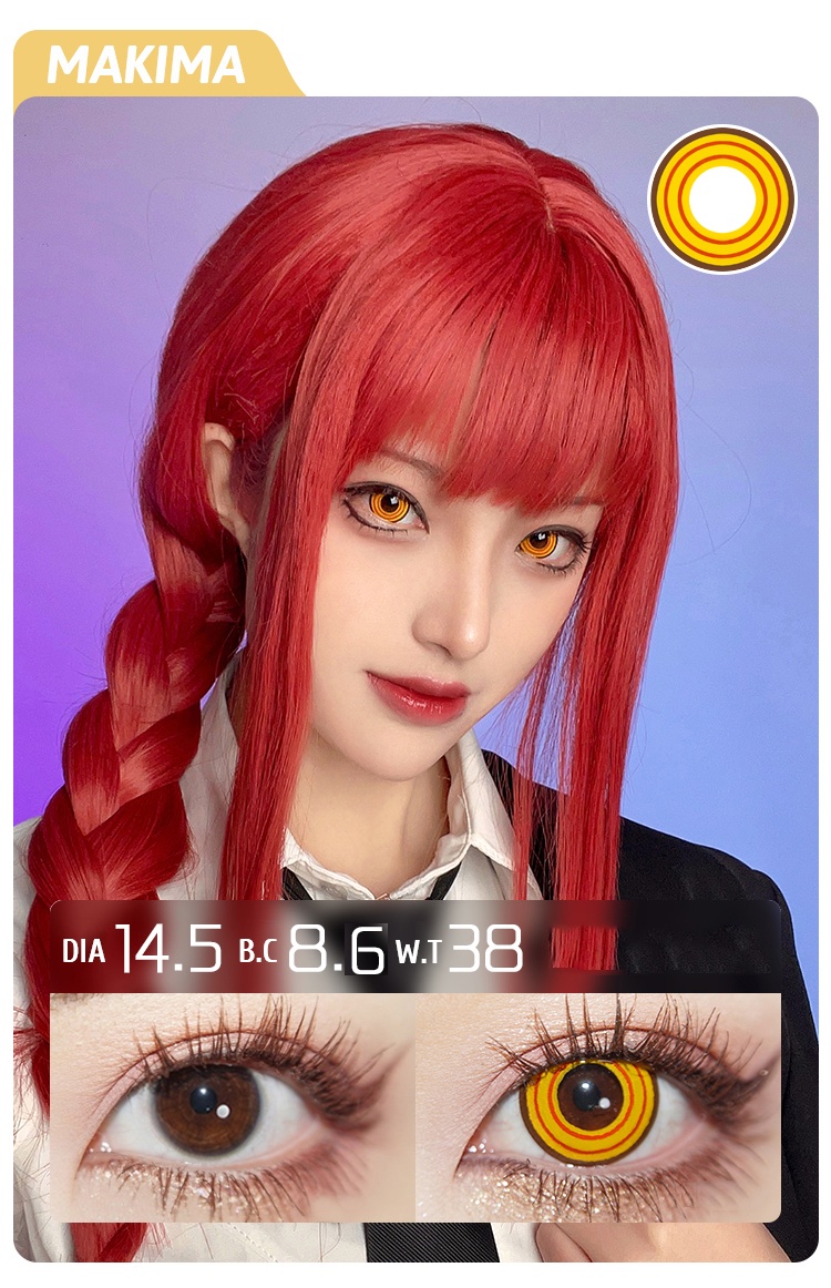 (0 to -8.00)1pair JeweLens Colored Contact Lenses Coloured Anime Pupil ...