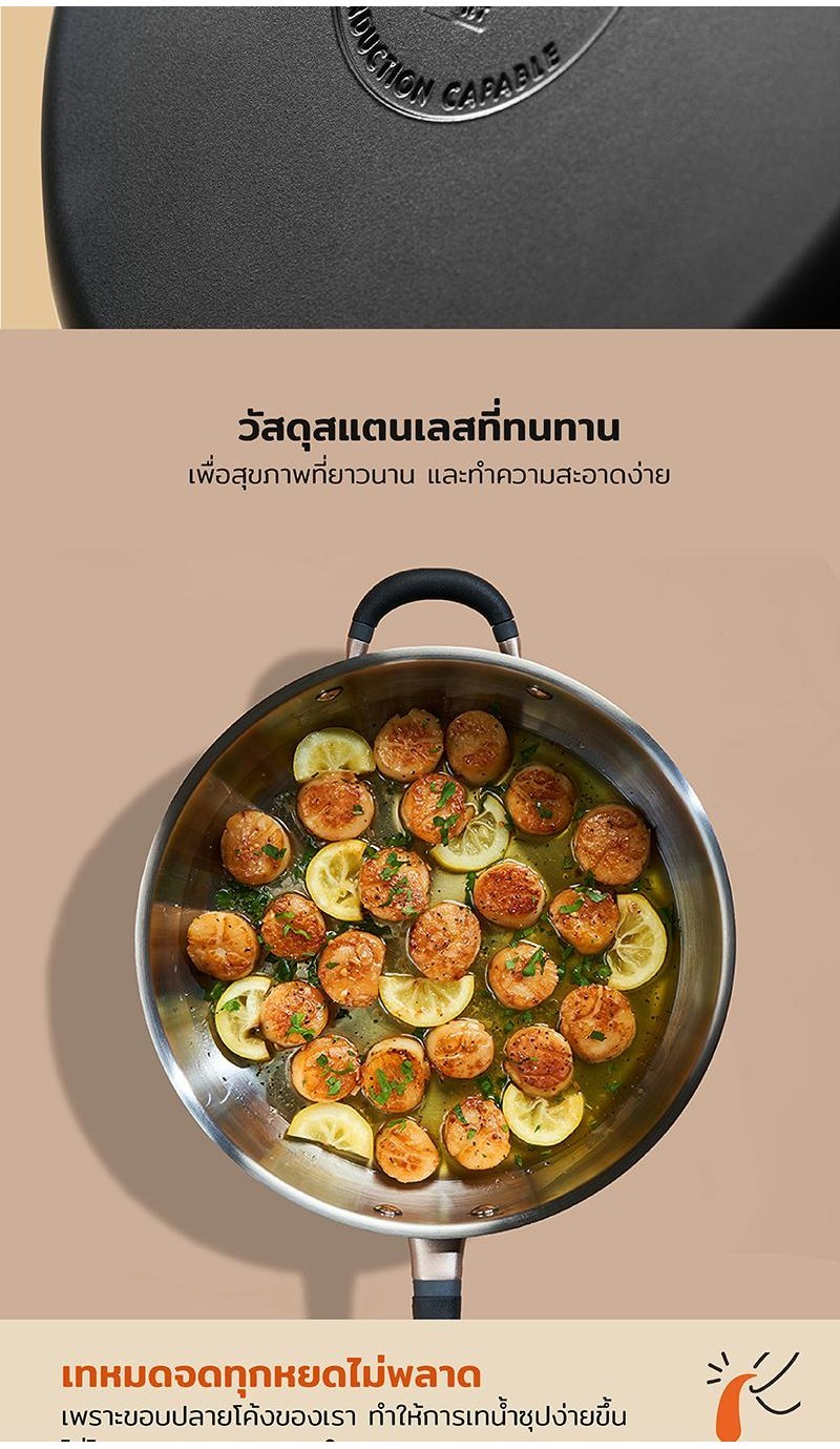 MEYER Accent Stainless Steel Stir-Fry Pan With Handle 4.3 Liters/28 Cm ...