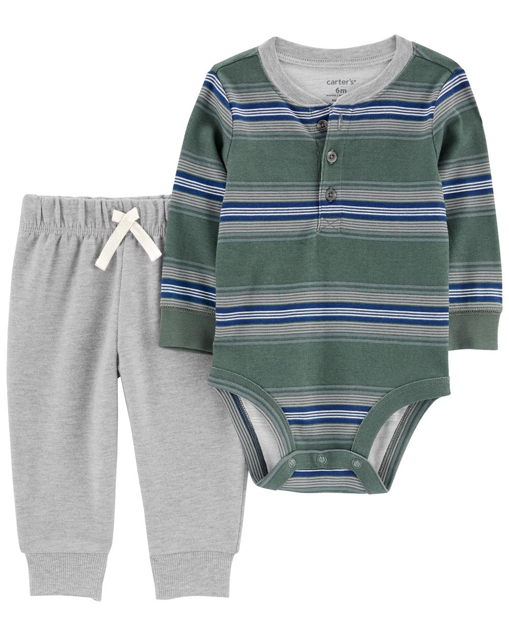 CARTER 2PC Striped Henley L11 Bodysuit With Pants | Shopee Philippines