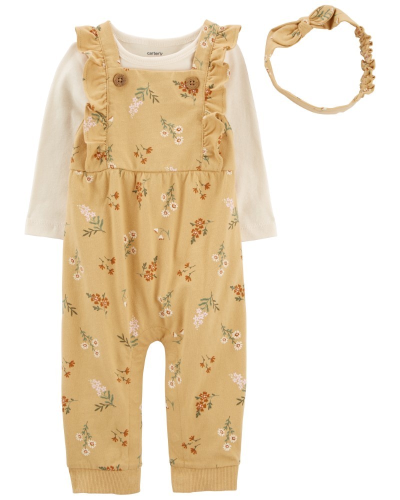 Carter's Short Overalls + T Shirt + Handband 3Pc L9 Carter Clothing Set ...