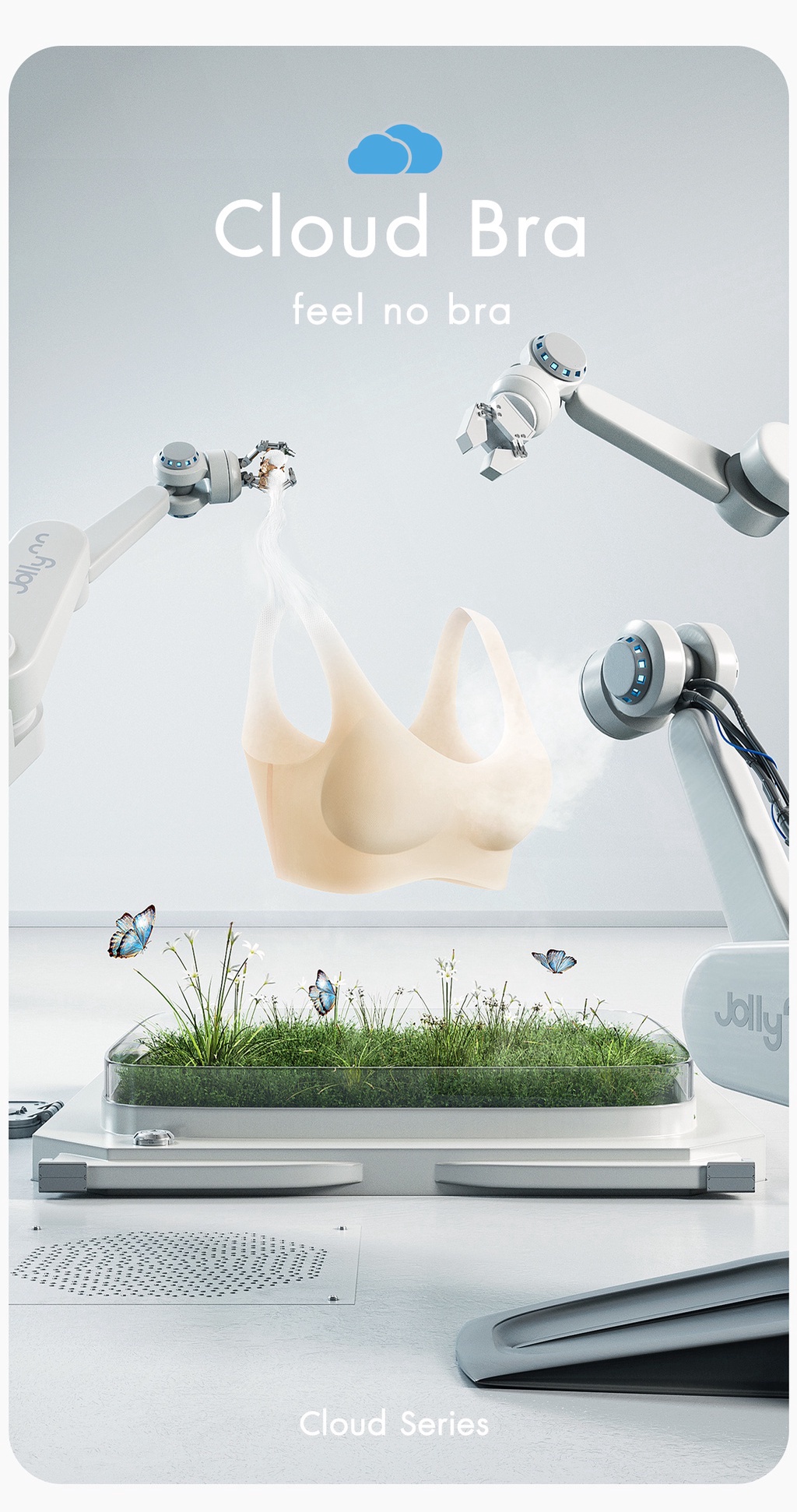 Jollynn Cloud Zero Touch(W Strap) Bra Free Size Braless No Underwire Excellent Elasticity Jolene ...