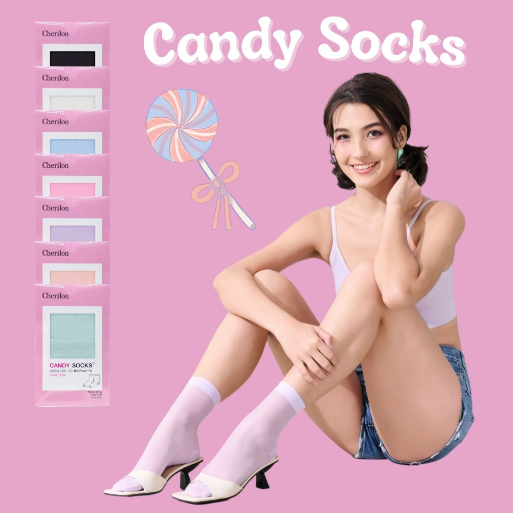 Cherilon Cherry Nylon Socks Candy Sheer Support Thin Beautiful Clear Cool Fitting Good ...