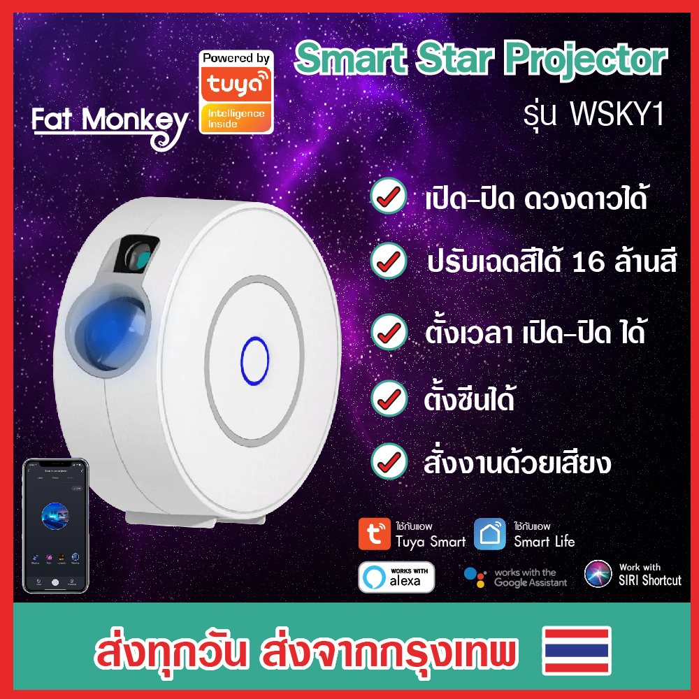 Tuya Smart Star Projector LED Wi-Fi Model WSKY1 galaxy Light Projection ...