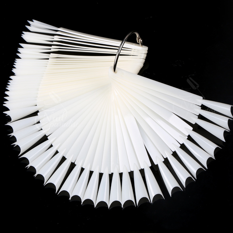 50 Color Charts Cut out Shapes Loop Nail Polish Display Sheets Swatch ...