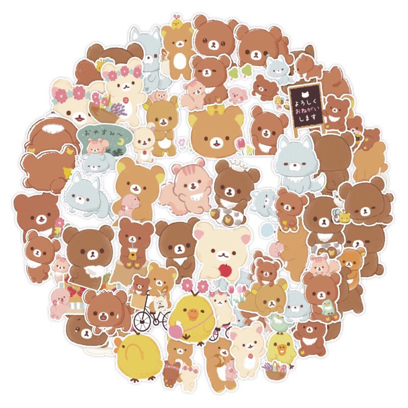 !! Cute Rilakkuma Sticker Waterproof Set 60pcs | Shopee Philippines