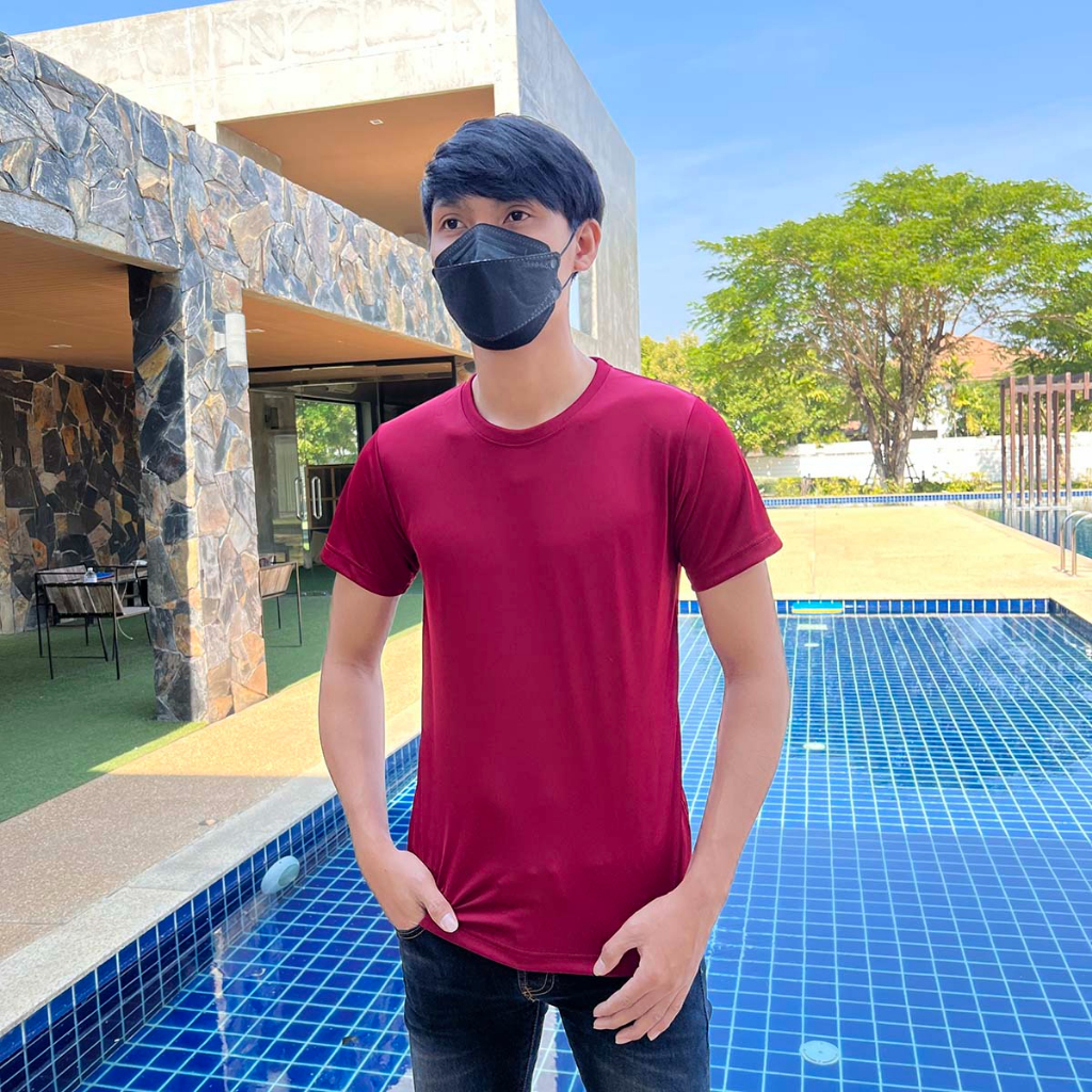 Red Sports Shirt Crimson Micro Fabric Smooth Face Can Be Worn By Both ...