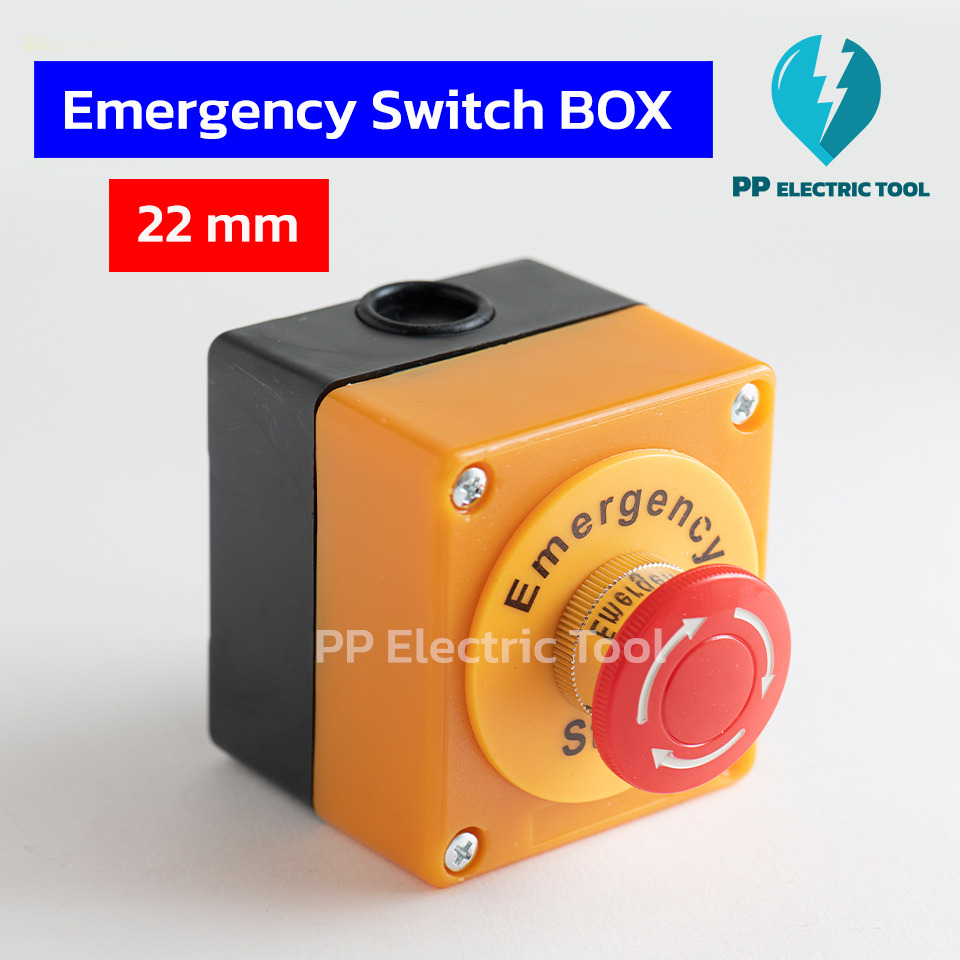 Emergency Stop Switch Sign + Push Button AC600V 10A + BOX 22 Mm ...