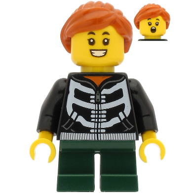 [Minifigures] Minifig Lego-Girl Black Hoodie with Skeleton Torso ...