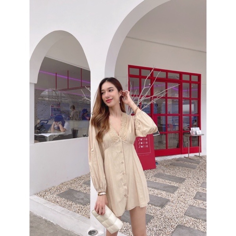 V-Neck Openwork Mini Dress With Front Button Mika.Brand (2nd Hand Of ...