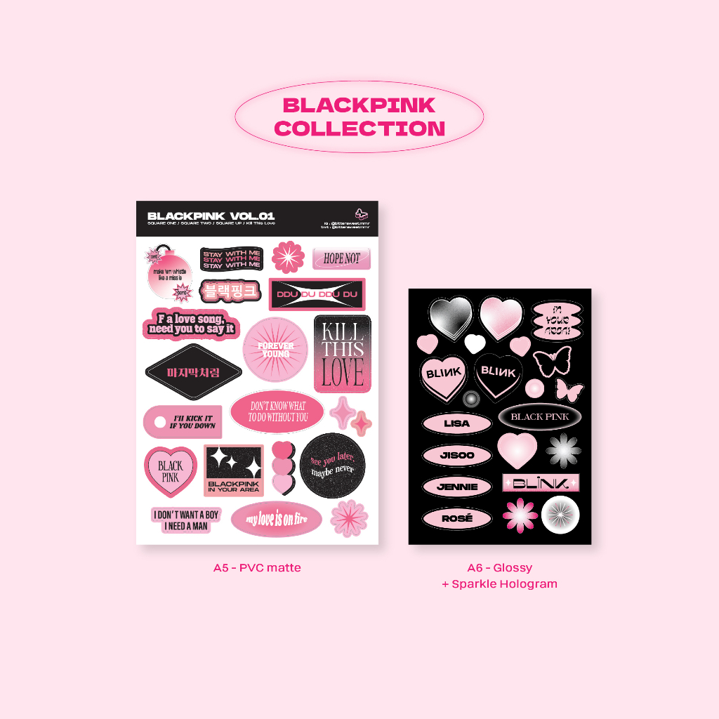 BLACKPINK collection Black Pink Sticker And Postcard-Bitesweet.memories ...