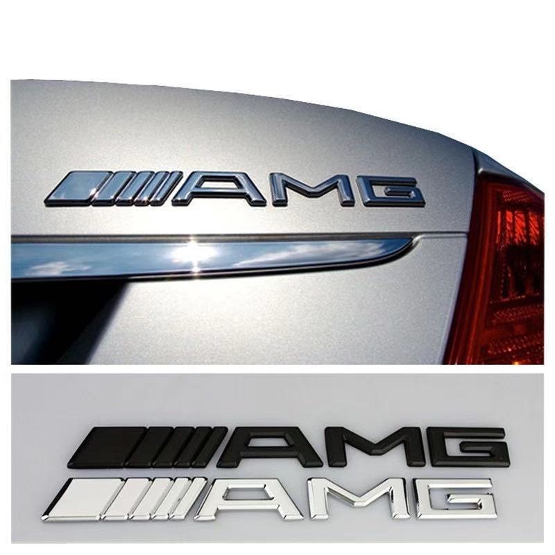 Black/Silver Metal Car Sticker For AMG Logo Mercedes Benz | Shopee ...