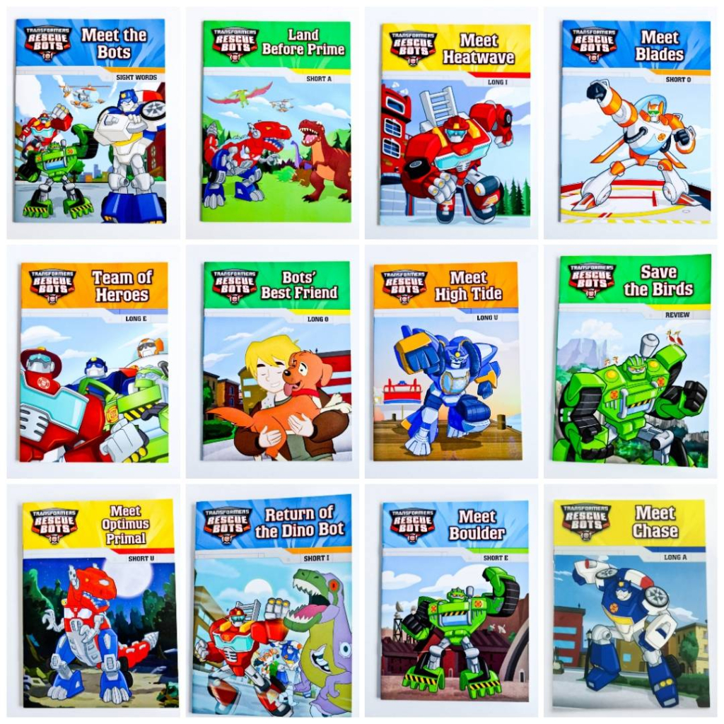 12 Transformer Rescue Bots Reading Practice Book Cartoon Learning ...