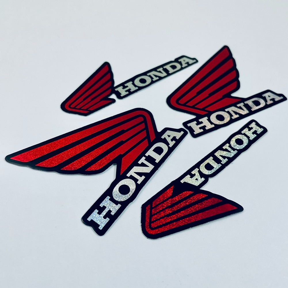 Honda Wing Sticker Red Motorcycle Logo Wings Foil Reflective Car ...