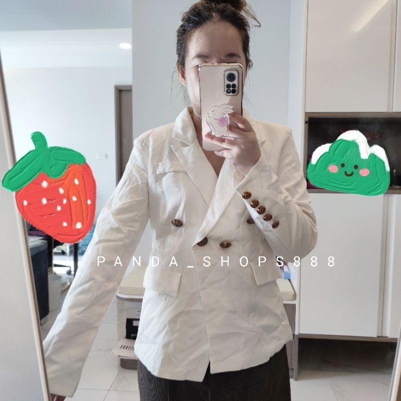 Pelo Cabinet 30 Used one time: White Suit Jacket Branded Label Work ...