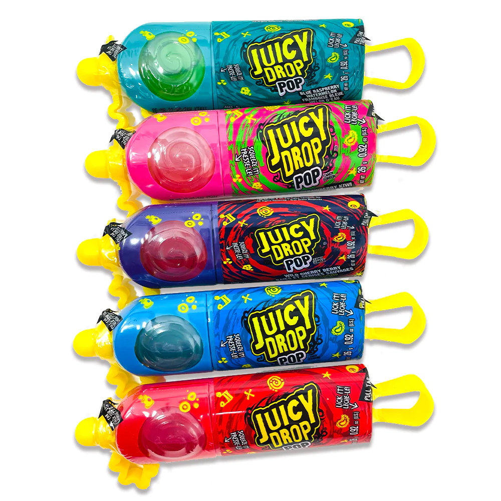 Juicy Drop Pop Sweet Lollipops Candy with Sour Liquid Snack usa ...