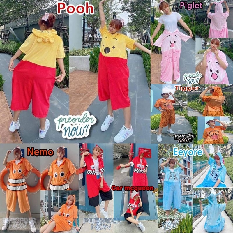 Costume Pooh Piglet Tigger Eeyore Car Nemo Adult Big Kids | Shopee ...