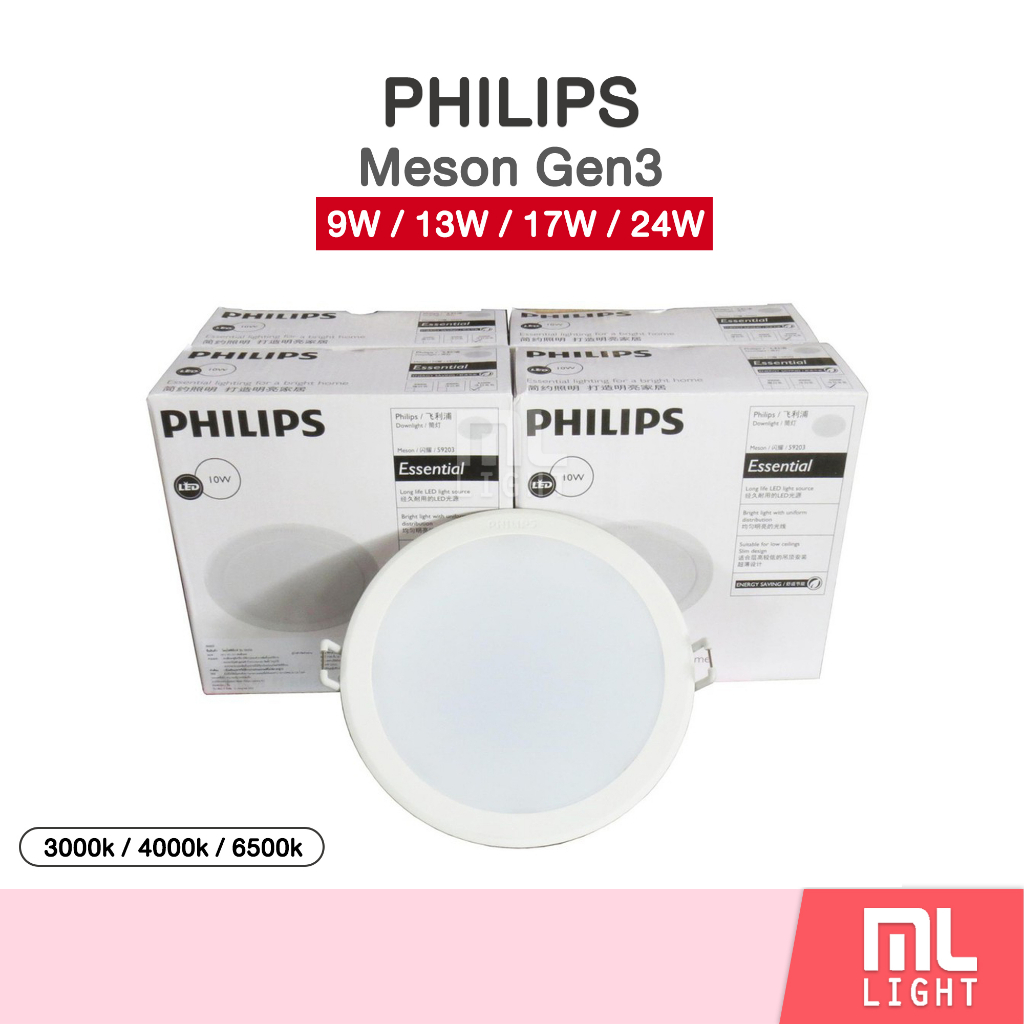 Philips LED Downlight 6W 9W 13W 17W Recessed White/Warm/Cool Round/Square 3 Inch 4 "5" 6 MESON ...