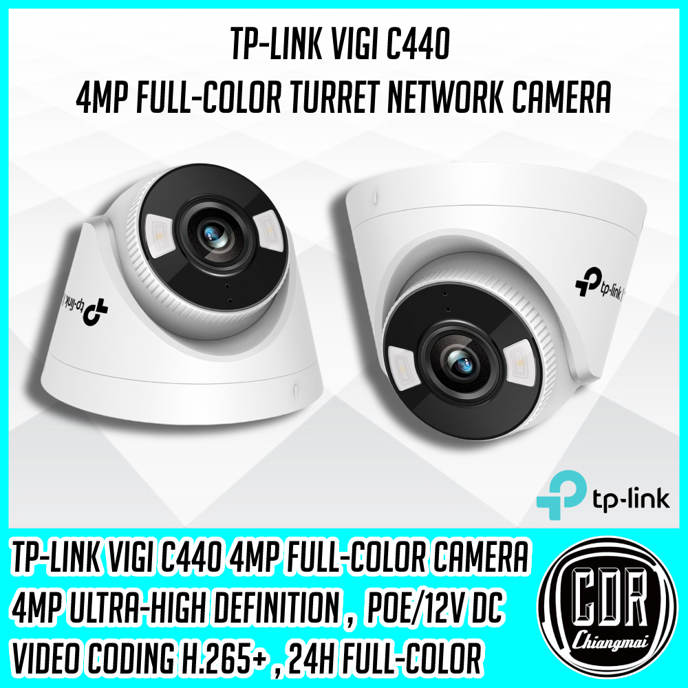 TP-LINK VIGI 4MP FULL-COLOR IP camera C440 Lens (2.8/4mm) Two-way Audio ...