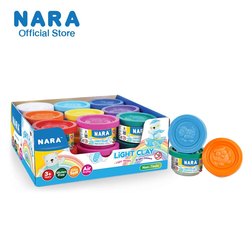 NARA Light Clay Display Korean Set 18 Jars 9 Colors (20 Grams Per Jar ...