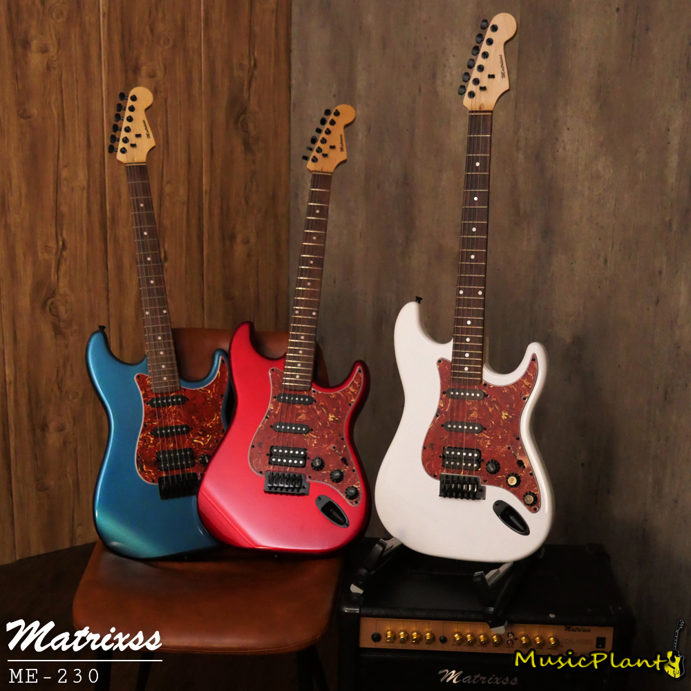 Matrixss Electric Guitar stratocaster Model ME-230 WH + Jack Strap ...