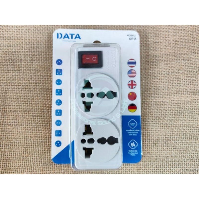 Multi-Purpose Socket DATA DP2 2 Adapter With Switch Can Be Converted To Plug Worldwide. 10A/250V ...