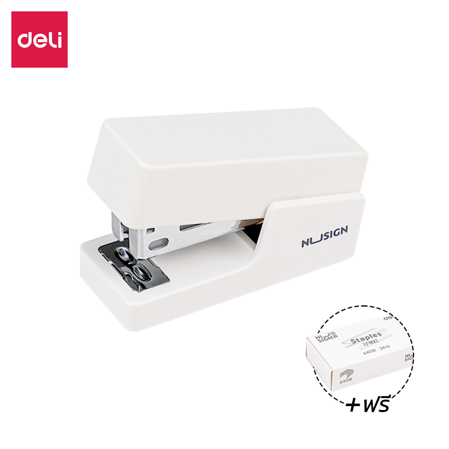 Deli Nusign Stapler Max White Green Blue Pink Free Staples 1 Box Staple ...