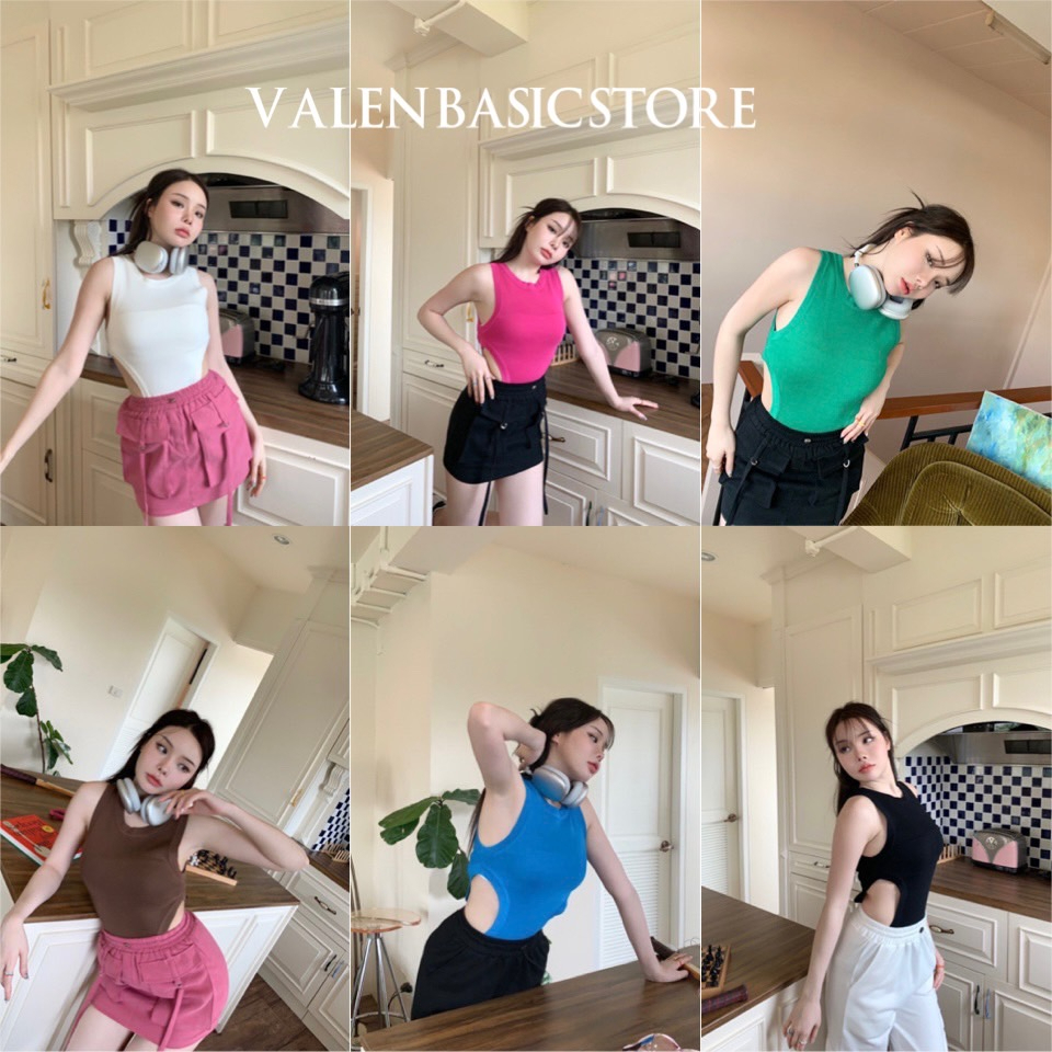 VALEN BASIC STORE Yarn Tank Tops Concave At The Waist | Shopee Philippines