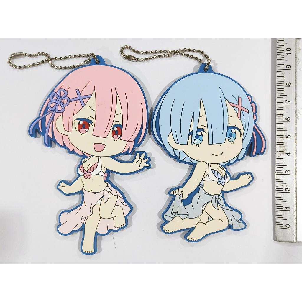 Rem & Ram Rubber Keychain-Re:ZERO Set Life Through A Different World ...