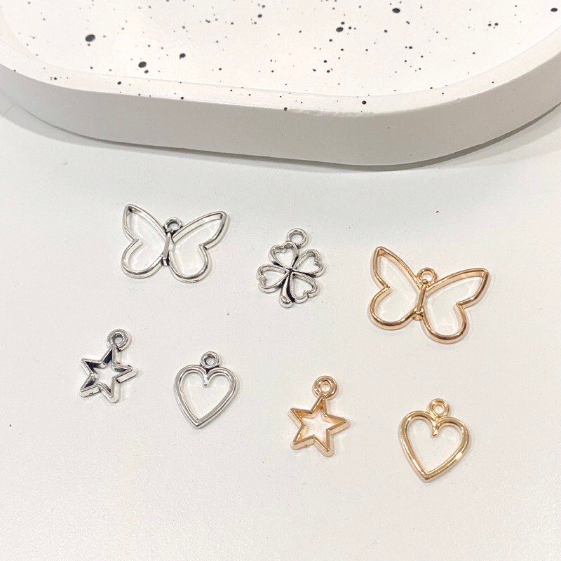 Heart Pendant Star Metal Frame For DIY Decoration Resin Pack Of 5 ...