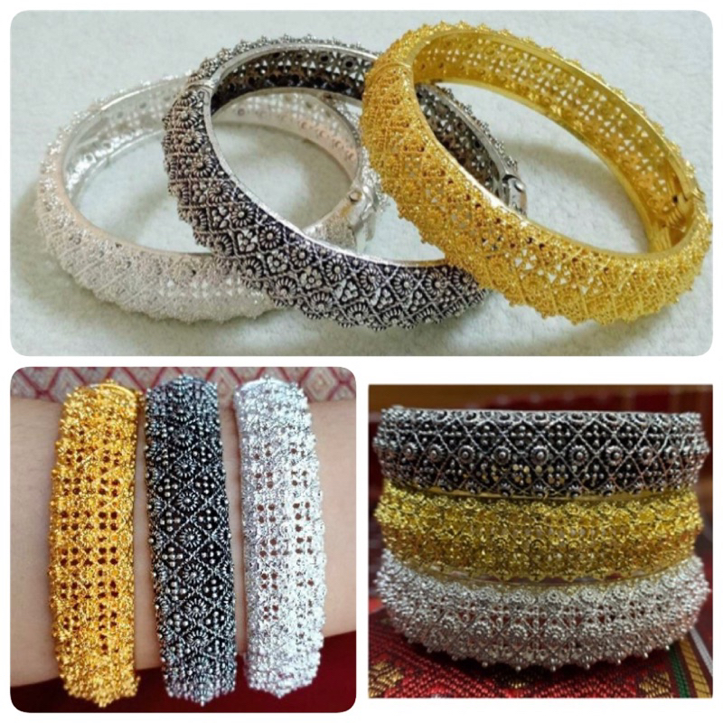 Pikul Flower Pattern Bangle Wear It With Beautiful Thai Dress. | Shopee ...