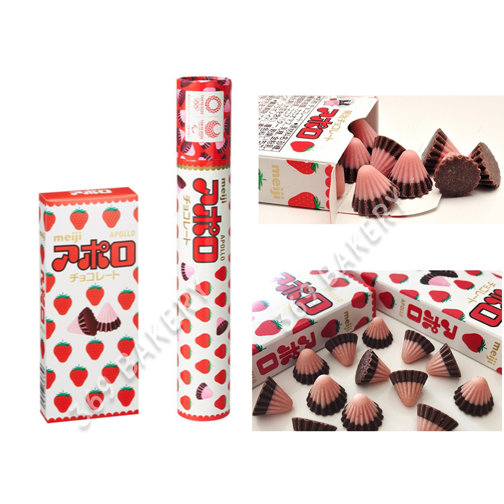 Meiji Apollo Strawberry Chocolate Brand 2 Sizes 46 g And 82 (Meiji ...