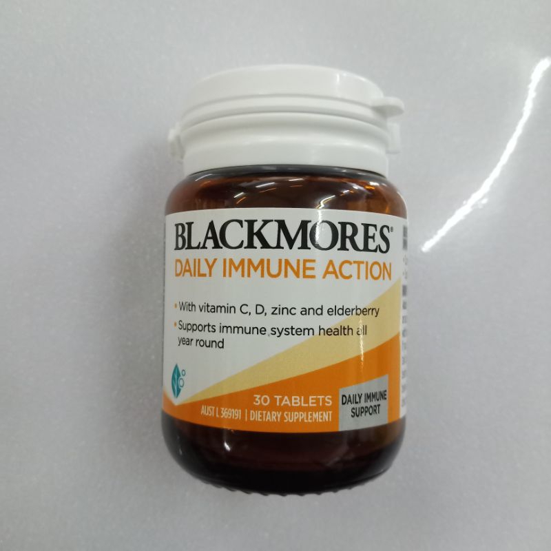 Blackmores Daily Immune Action 30 Tablets Vitamin C D Zinc Elderberry ...