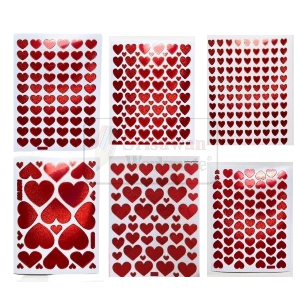 Separate 1 Sheet Mixed Styles Heart Stickers Heart-Shaped | Shopee ...