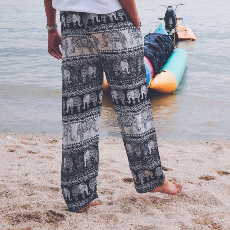 Elephant Pants [Thai Work] 2 Pockets Release Legs Women Can Wear It ...
